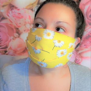 DAISIES YELLOW MASK Adult Face Mask Double Layer We Can Customize It ...