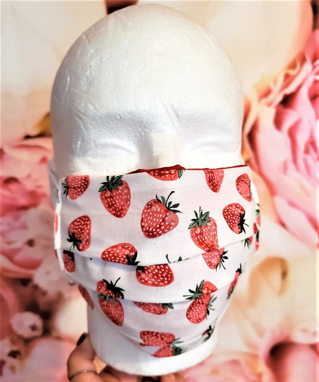RED STRAWBERRIES MASK Adult Face Mask Double Layer We Can Customize It ...