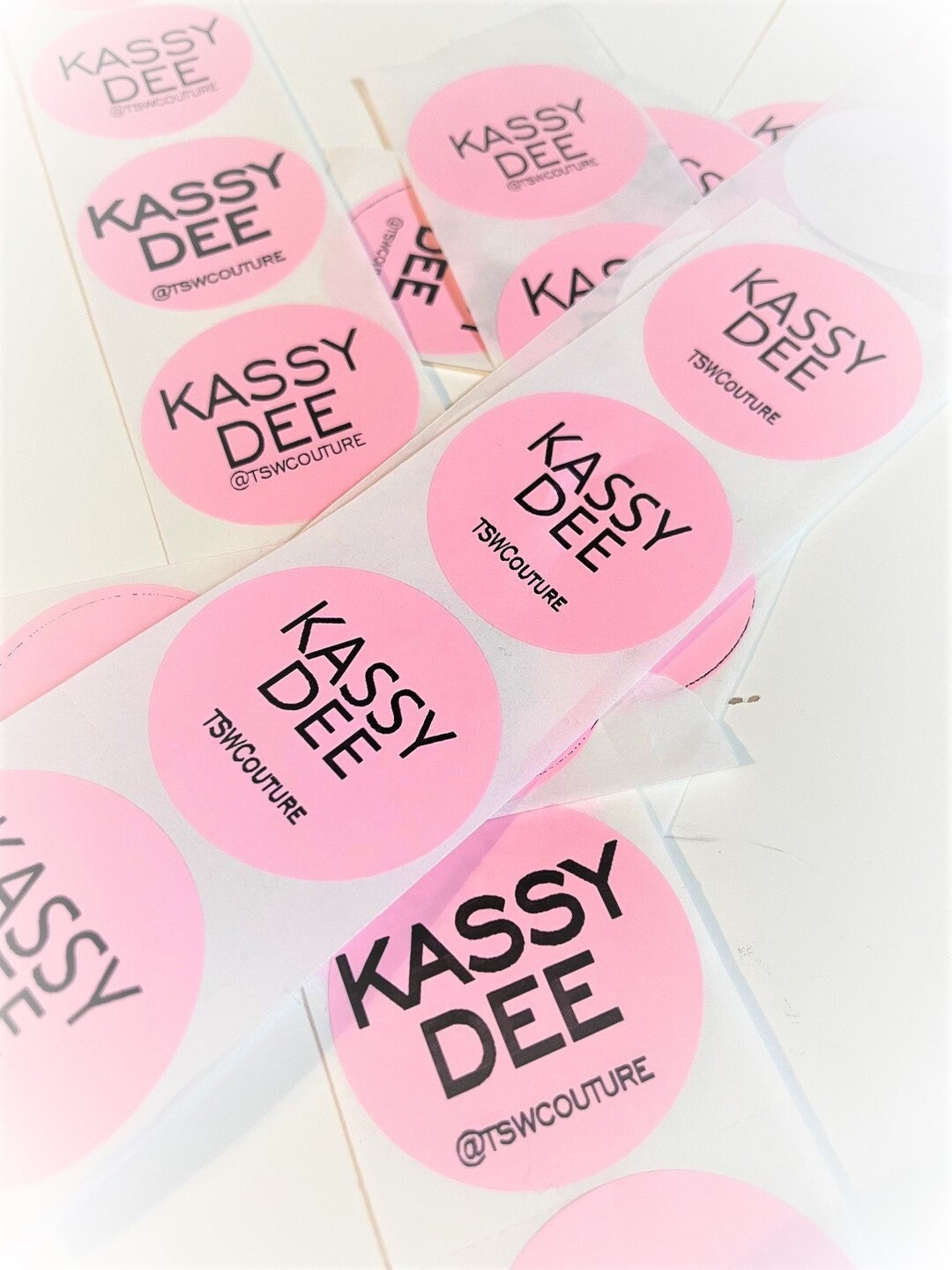 PINK ROUND 2” Labels Thermal, Packing Stickers, Custom Labels ...