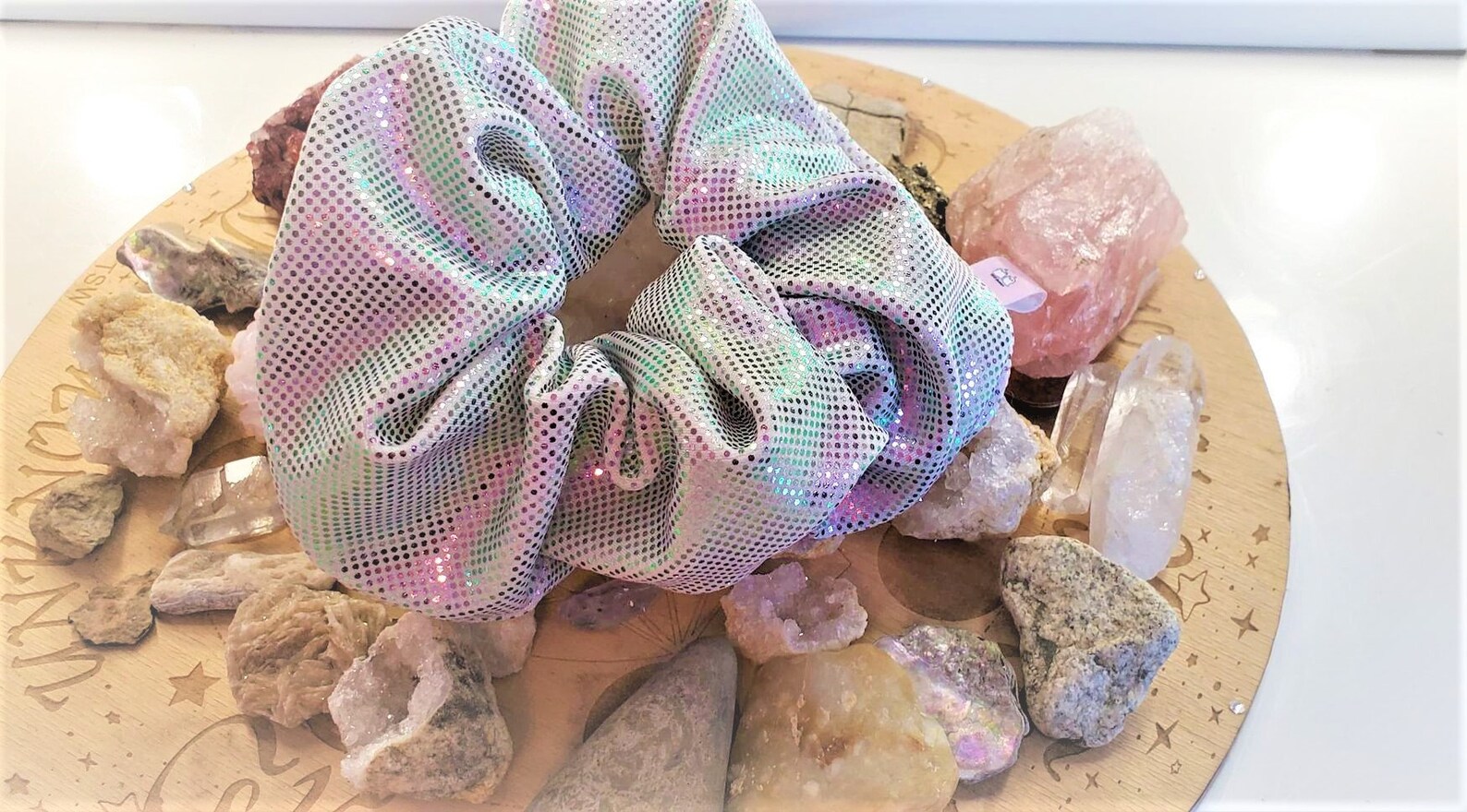 SHINNY DISCO BALL 70s Blingy Scrunchie Minimalist Handwriting - Etsy