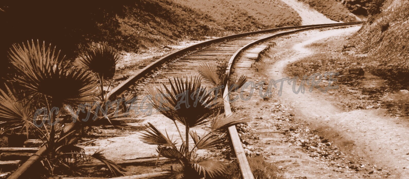 5.99 5 TRAIN TRACKS Photography Sepia and Black and White - Etsy