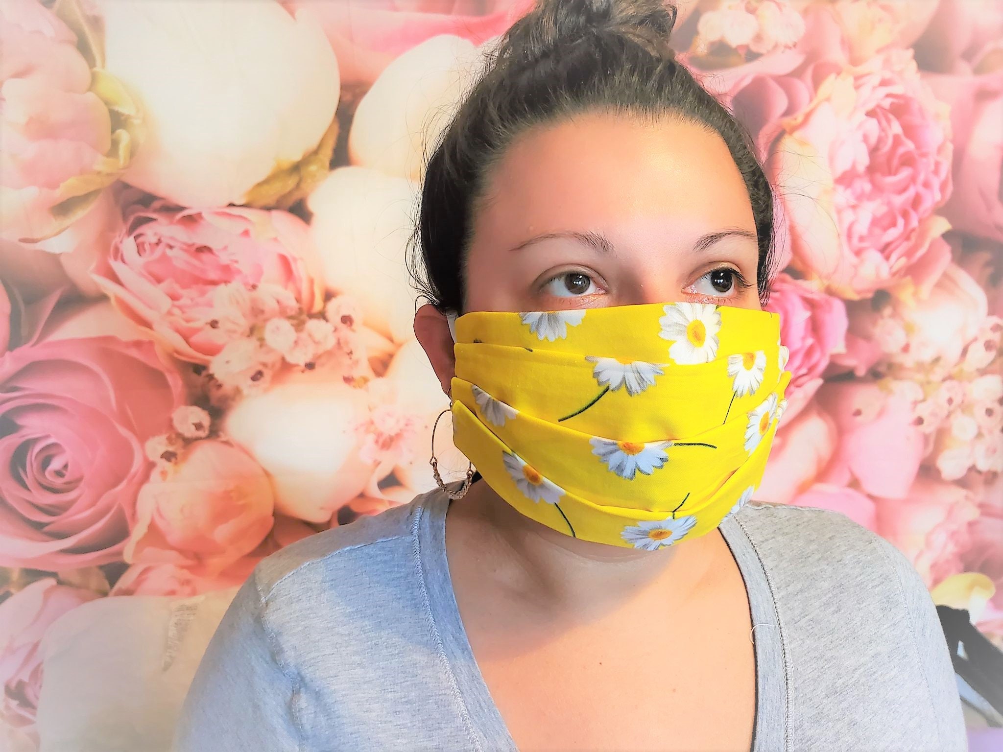 DAISIES YELLOW MASK Adult Face Mask Double Layer We Can Customize It ...