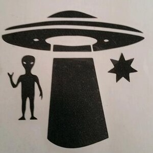CUSTOM VINYL Decal Design Choose Your Colors and Design UFO, Star and ...