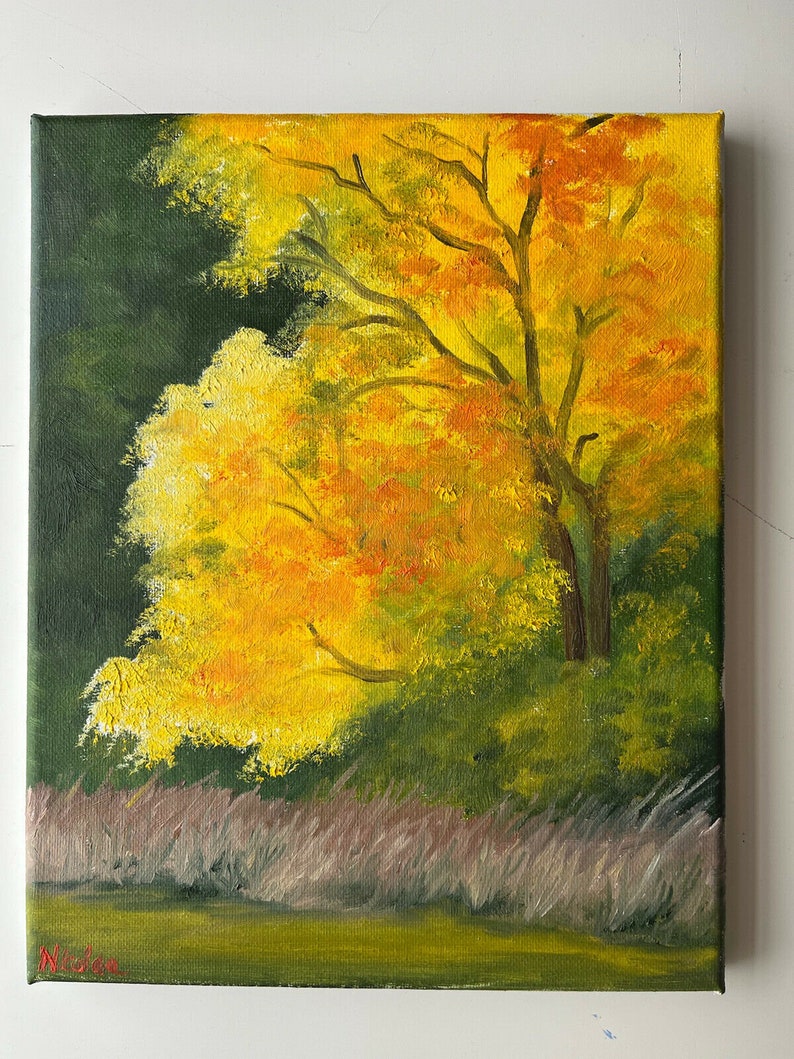 Original Autumn Landscape Oil Painting Nicolae Art Fall Colors - Etsy