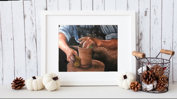 Christian Fine Art Print Potter's Hands Inspirational | Etsy