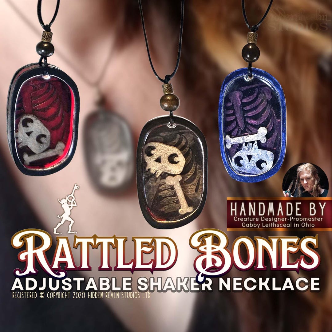 Rattled Bones - Handmade Adjustable Skull and Bone Shaker Necklace - Etsy