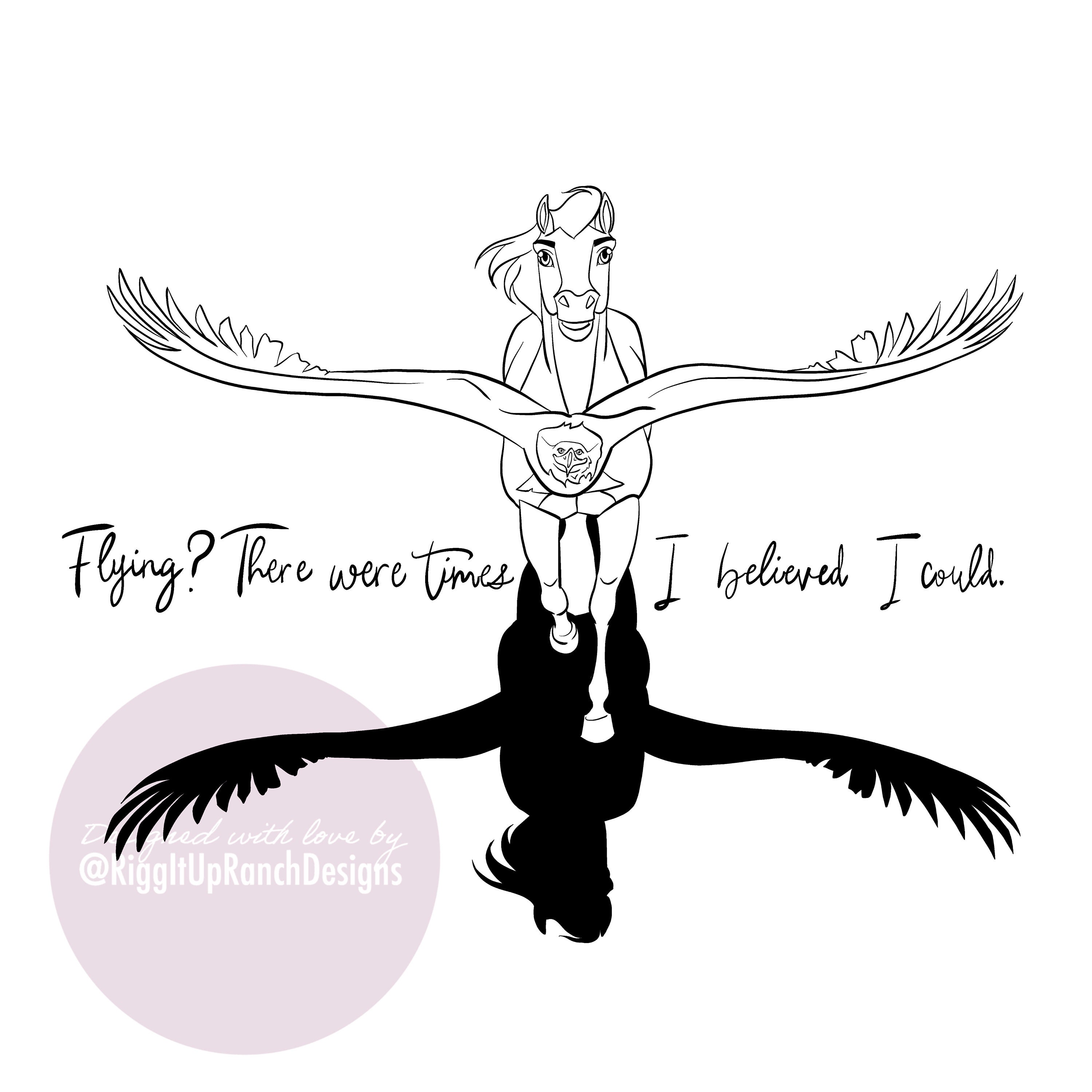 Spirit And Eagle Outline