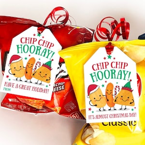 Printable Christmas Chip Tags Classroom Holiday Party Snack - Etsy