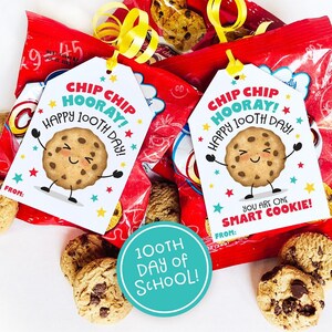 Printable 100th Day of School Tags for Students Snack Tag - Etsy