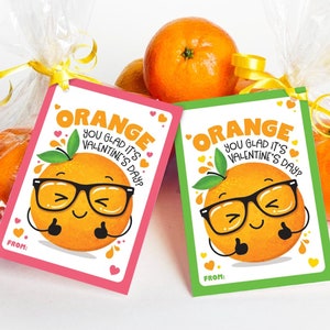 Printable Valentines Orange You Glad It's Valentine's Day Snack Tag ...