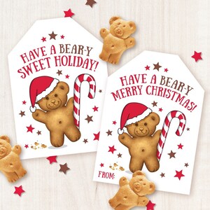 Printable Christmas Tags Teddy Bear Grahams Tags Classroom - Etsy