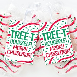 Printable Christmas Tree Cake Treat Tag Classroom Christmas Tree Snack ...