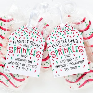 Printable Holiday Treat Tag Classroom Christmas Tree Snack Cake Cupcake ...