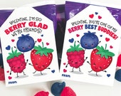 Kids Valentine Tags for School Berry Fruit Snack Valentine - Etsy