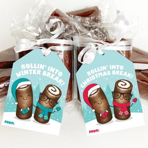 Printable Christmas Break and Winter Break Treat Tag Classroom Swiss ...