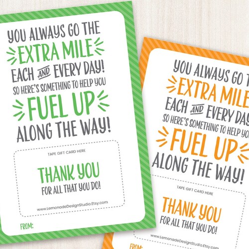 PRINTABLE Gas Gift Card Holder Back to School Teacher Gift - Etsy