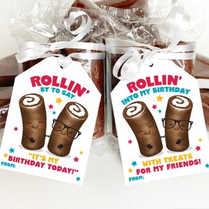 Printable Birthday Treat Tag Classroom Snack Cake Swiss Roll - Etsy