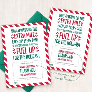PRINTABLE Gas Gift Card Holder Christmas Gift for Teacher - Etsy