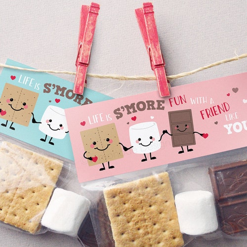 PRINTABLE Teacher Classroom Valentines Smores Valentine Treat - Etsy