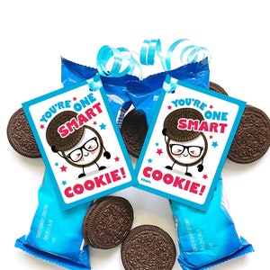 Printable One Smart Cookie Classroom Treat Tag Sandwich Cookies Gift ...