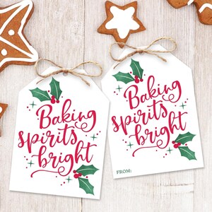 Printable Christmas Cookie Tag Cookie Gift Tag Baked Goods Baking ...