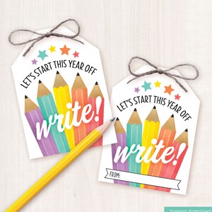 Back to School Printable Gift Tag Classroom First Day of School ...
