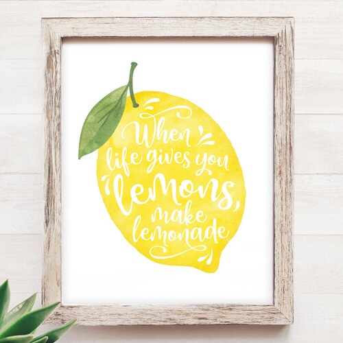 Lemon Decor PRINTABLE Lemonade Sign When Life Gives You Lemons - Etsy