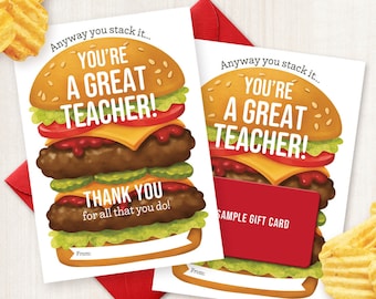 Teacher Appreciation Lunch Restaurant Gift Card Holder - Etsy