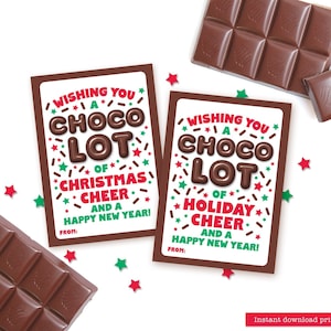 Printable Christmas Chocolate Tag Classroom Treat Bag Hot Chocolate ...
