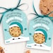 Printable Holiday Cookie Tags Christmas Gift Tags Chocolate Chip Cookie ...