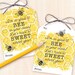 Back to School Teacher Gift Tags Printable Bee Themed Teacher Welcome ...