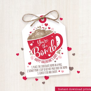 Hot Chocolate Bomb Tags Printable Hot Cocoa Bomb Tags Instructions ...