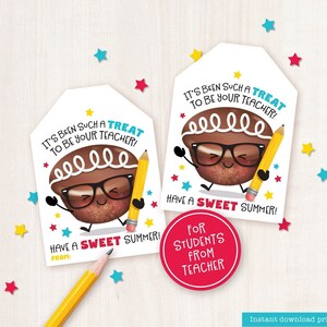 Printable Last Day of School Treat Tag From Teacher for Students ...