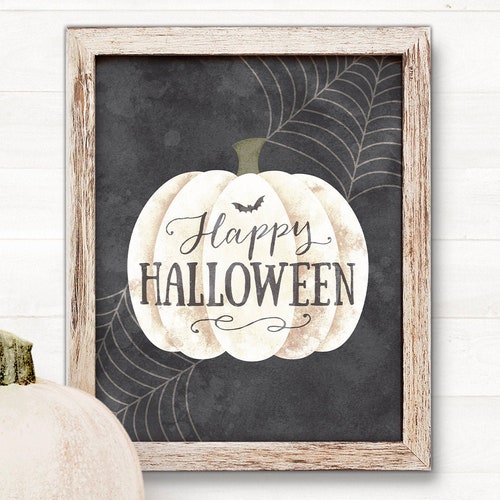 PRINTABLE Happy Halloween Sign Farmhouse Halloween Sign - Etsy