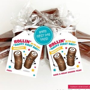 Happy First Day of School Printable Treat Tag Classroom Snack Tags Back ...