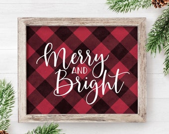 Red Buffalo Plaid Farmhouse Christmas Wall Art Set Christmas - Etsy Canada