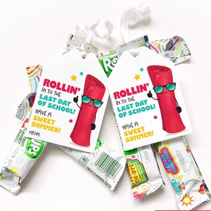 Printable Last Day of School Fruit Rolls Fruit Have a Sweet Summer ...