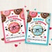 Kids Valentines Day Cards Donut Printable Valentine Treat Tags Kid ...