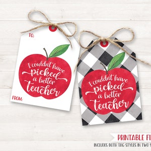 Teacher Appreciation Gift Printable Teacher Gift Tags Printable Teacher ...