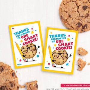 Teacher Appreciation Week Printable Tag Thanks for Making Me One Smart ...