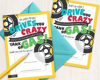 Teacher Gas Card Printable - Etsy