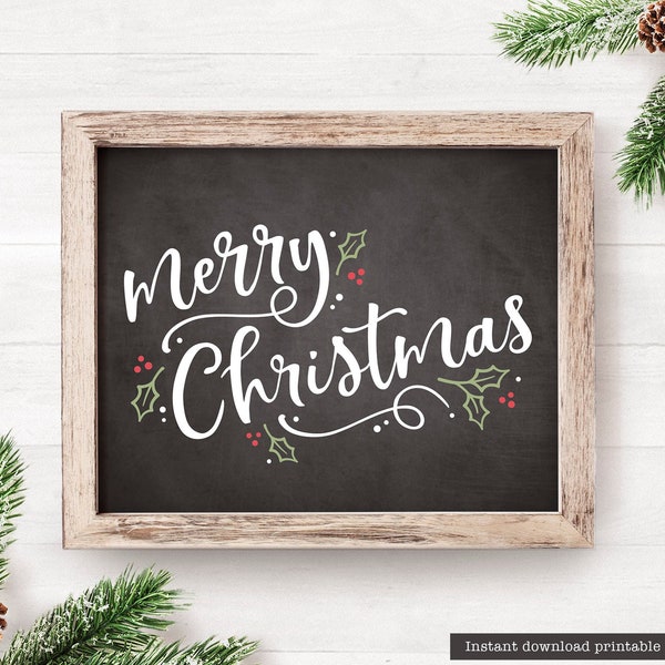 Christmas Chalkboard Sign - Etsy