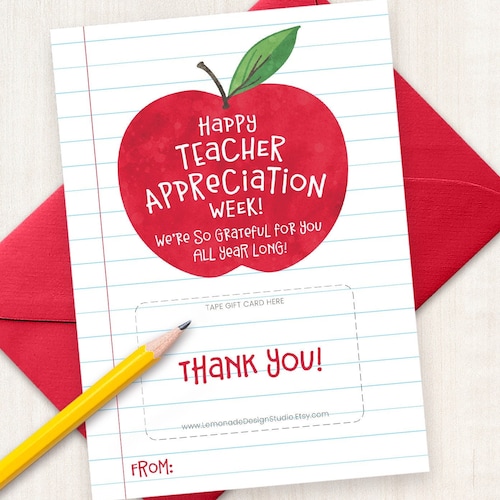Teacher Appreciation Week Gift Tag PRINTABLE Teacher Thank You - Etsy