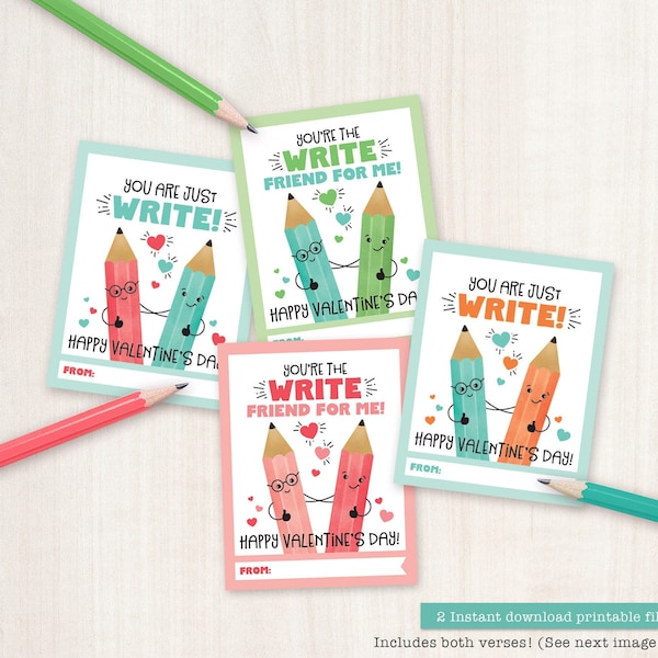 Valentine Pencils - Etsy