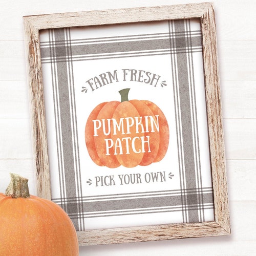 Fall Printable Wall Art Personalized Family Pumpkin Patch Sign - Etsy