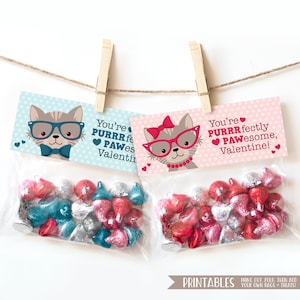 Valentine Treat Bag Toppers PRINTABLE Valentine Cards for Kids ...