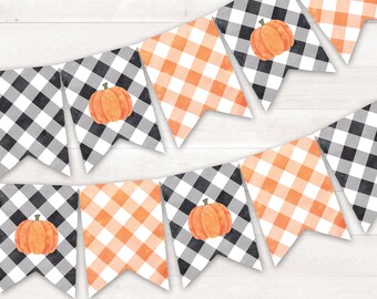 Pumpkin Plaid Banner - Etsy
