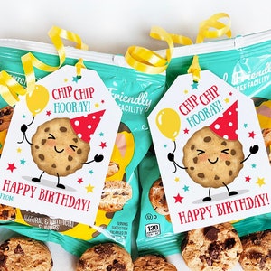 Printable Birthday Gift Tags Treat Bag Chocolate Chip Cookie Tags ...