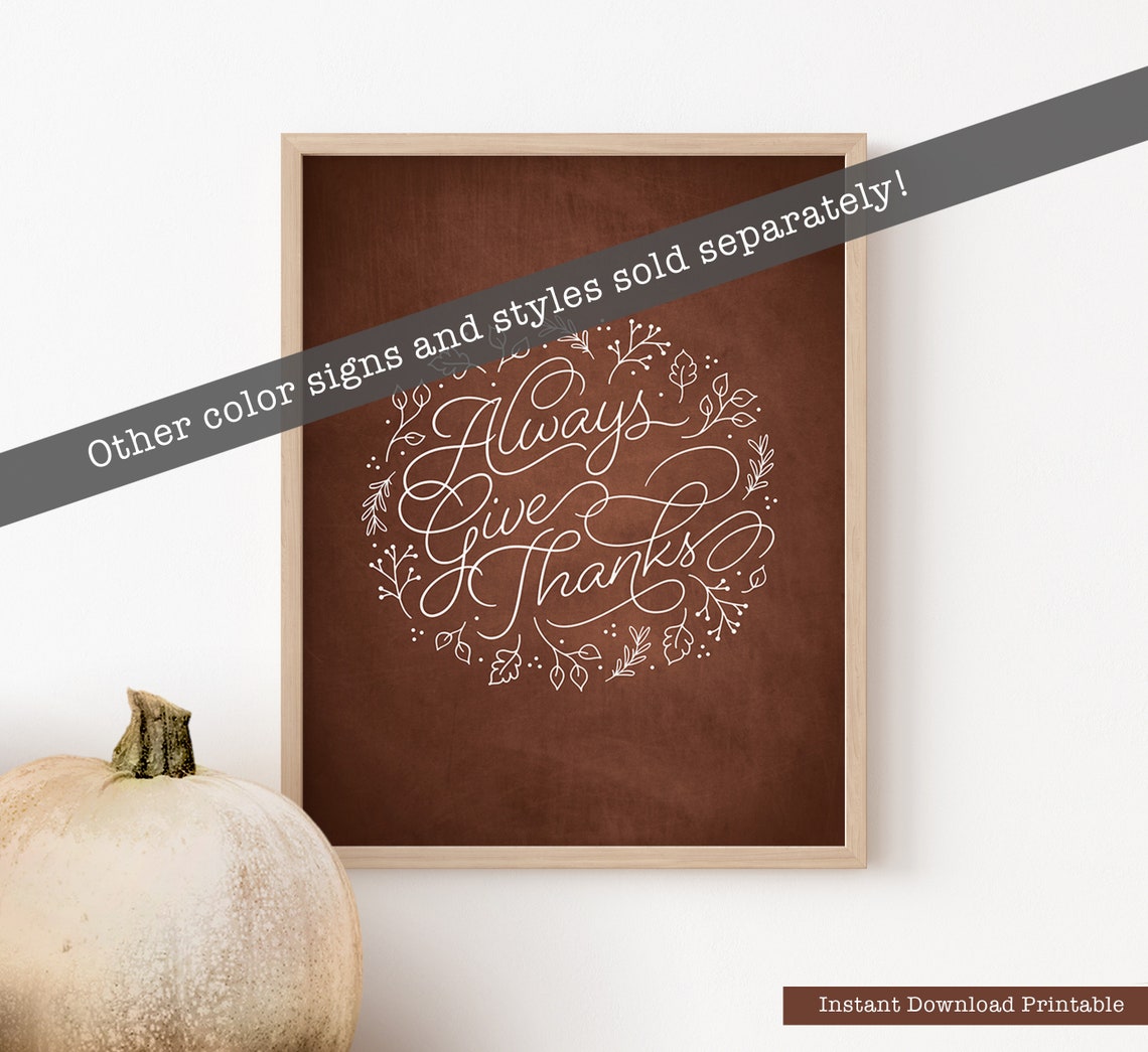 Printable Thanksgiving Wall Art Thanks and Giving Sign | Etsy