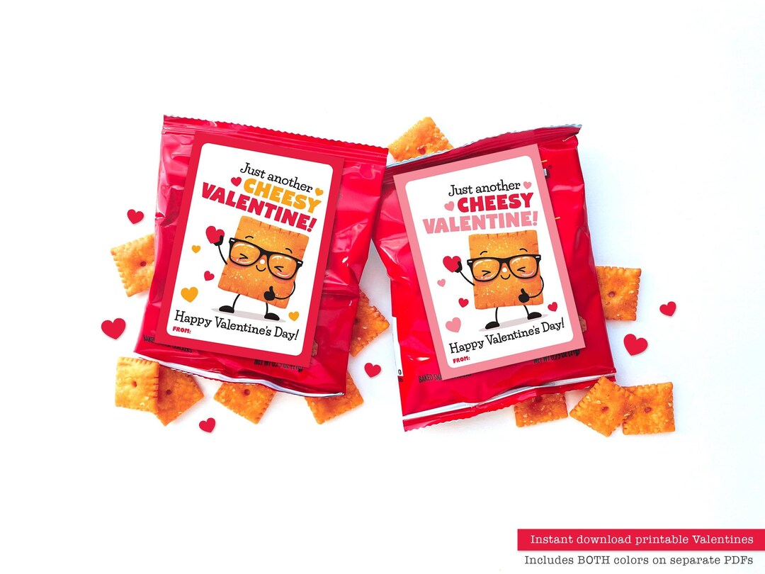Kids Valentine Snack Tags Printable Just Another Cheesy Valentine Card ...